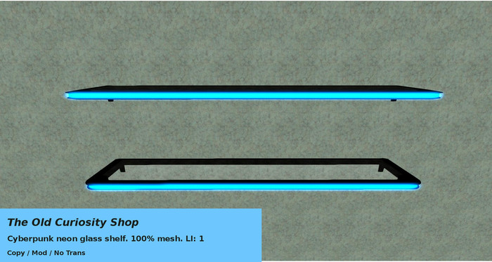 Second Life Marketplace - Cyberpunk neon glass shelf