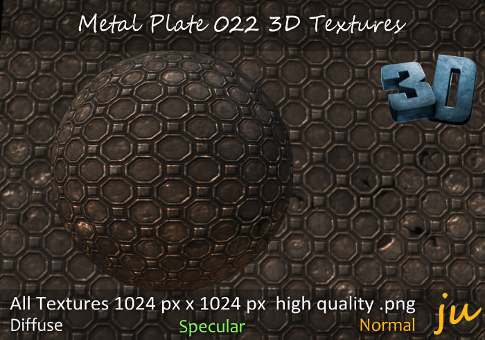 Second Life Marketplace - JU Metal Plate 022 3D Textures Full Perm