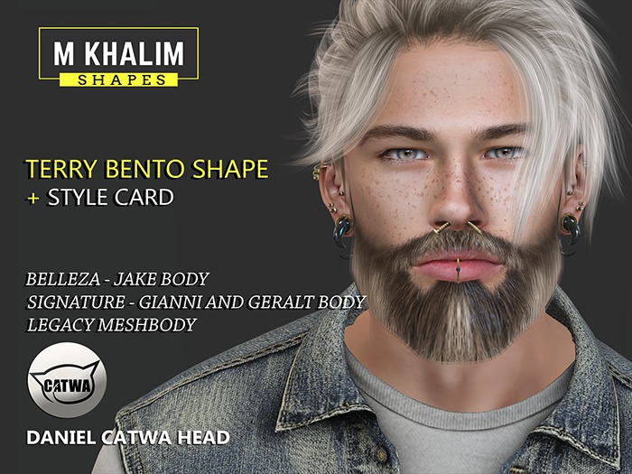 Second Life Marketplace - Terry Male Shape for Catwa Head Daniel ...