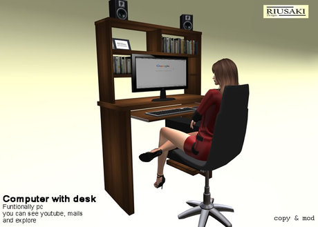 Second Life Marketplace - [R] Computer with desk - Mesh
