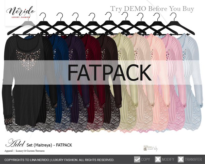 Second Life Marketplace - ~Nerido~ Adel Set (Maitreya)-FATPACK