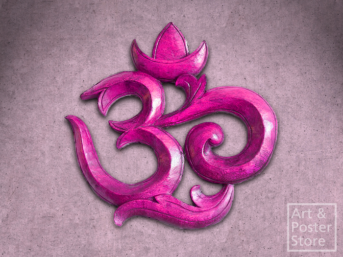 Second Life Marketplace - Carved Pink Painted Wooden OM (Aum) Wall ...