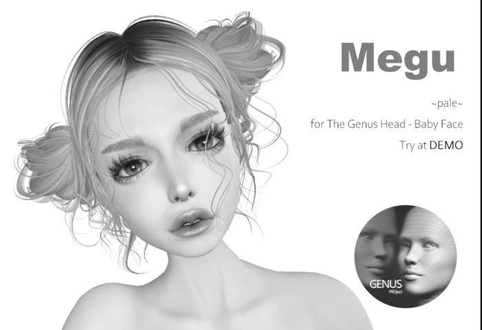 Second Life Marketplace - [Fuji Petal] Megu_skin_pale_DEMO for Genus Baby