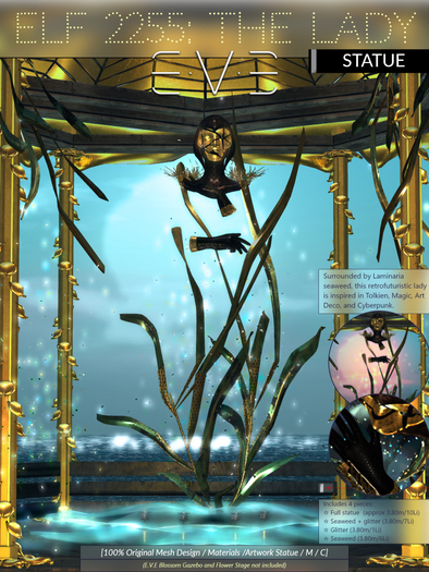 Second Life Marketplace - E.V.E ELF 2255 Statue - The Lady [Gold-Nature ...