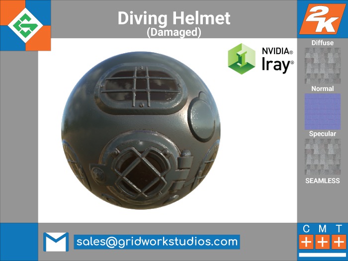 Second Life Marketplace - Textures: Diving Helmet(Damaged)