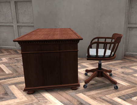 Second Life Marketplace - Jacob Desk Set - Rosewood