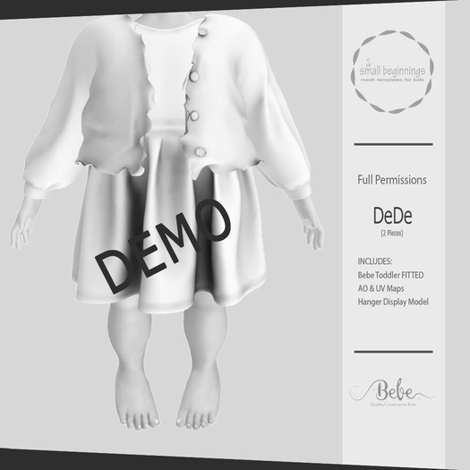 Second Life Marketplace - SMALL BEGINNINGS-BEBETODDLER Dede Dress and ...