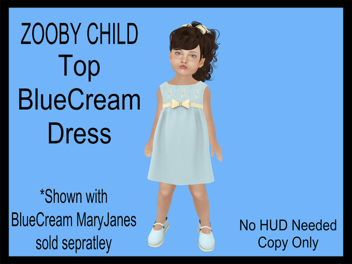 Second Life Marketplace - Steph-O-Bee's - Top Blue Cream Rose Bud Dress ...