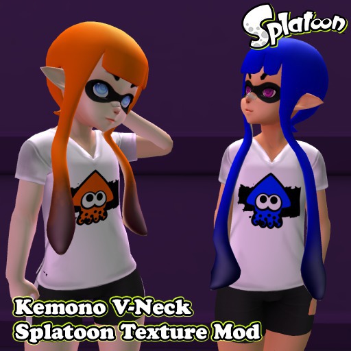 Second Life Marketplace - Kemono V-Neck Splatoon Texture Mod Pack