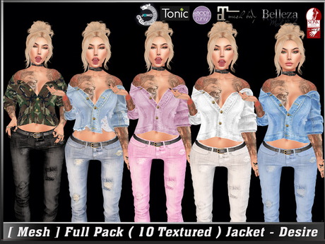 Second Life Marketplace - [ Mesh ] Full Pack ( 10 Textured ) Jacket ...
