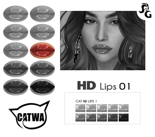 Second Life Marketplace - ::SG:: HDLIps 01 - DEMO - for CATWA HEAD
