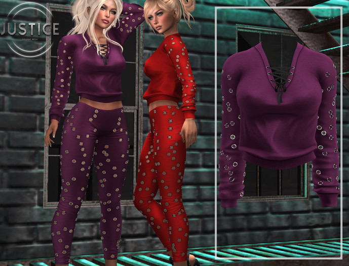 Second Life Marketplace - [JUSTICE] RILEY SHIRT - BERRY