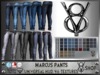 Second Life Marketplace - +V8 SHOP+ MARCUS PANTS UNIVERSAL HUD 46 TEXTURES