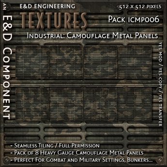Second Life Marketplace - [ICMP006] 8 Heavy Metal Camouflage Textures ...