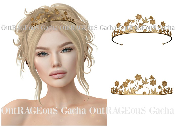 Second Life Marketplace - Blueberry - Mykonos Tiara - Gold