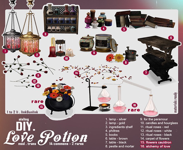 Second Life Marketplace - 10/.a. DIY Love Potion - Candles and Hourglass