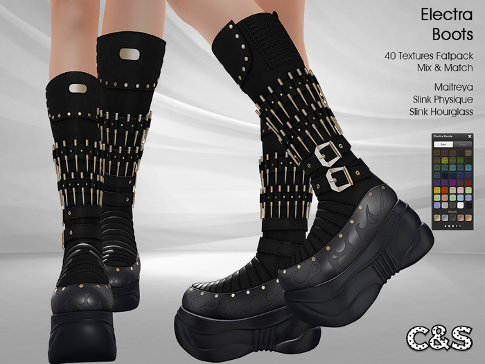 Second Life Marketplace - C&S Electra Boots for Maitreya Lara, Slink ...