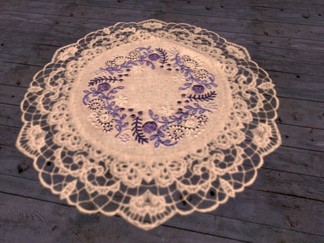 Second Life Marketplace - Gift-Seaweed Sonnet Embroidered Lace Rug