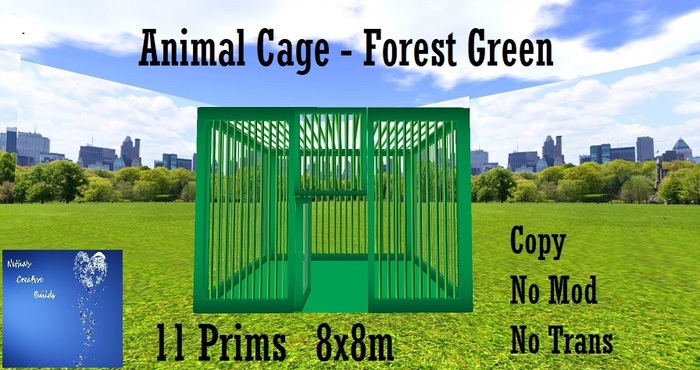 Second Life Marketplace - Animal Cage - Forest Green