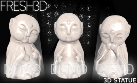 Second Life Marketplace - Fresh3D Mini Buddha STATUE-DEMO
