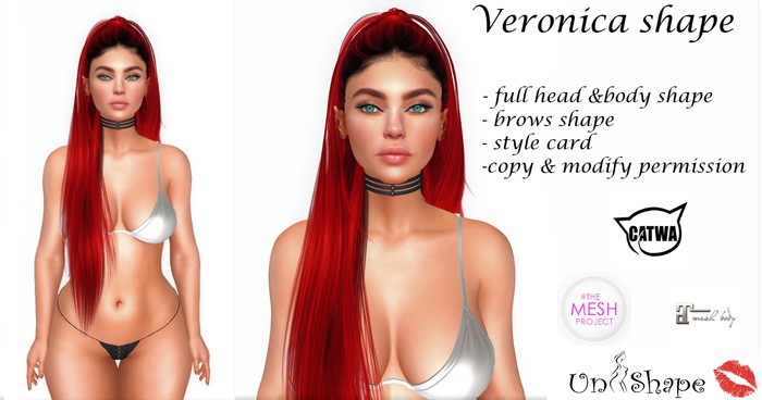 Second Life Marketplace - 300L$ OFF! Veronica shape for Catwa Kimberly & Legacy./Maitreya*UniShape*