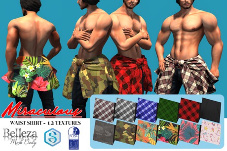 Second Life Marketplace - [MRCL] Waist Shirt - 12 Textures