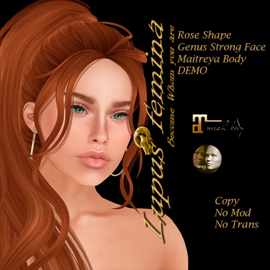 Second Life Marketplace - "Lupus Femina" Rose Shape - Genus Strong face ...