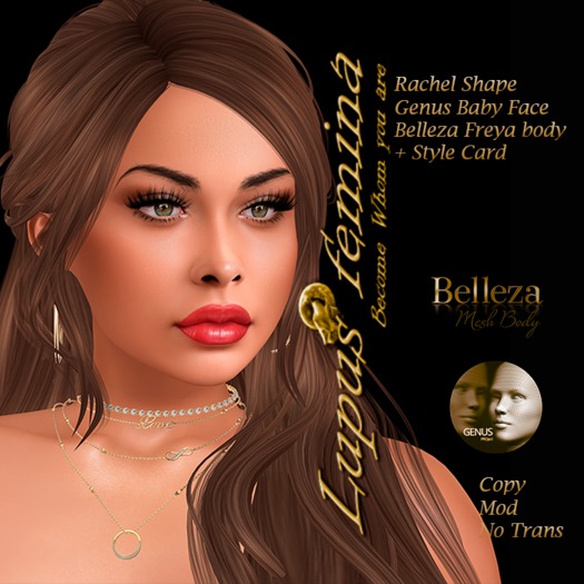 Second Life Marketplace - "Lupus Femina" Rachel Shape - Genus Babyface