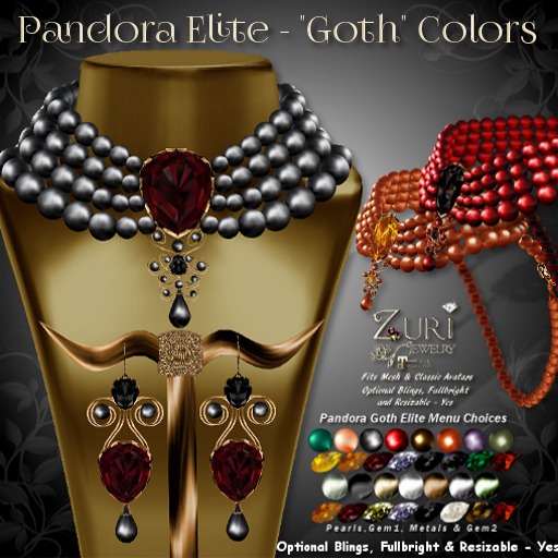Second Life Marketplace - Copy Zuri's Pandora Elite Goth Shades Draped ...