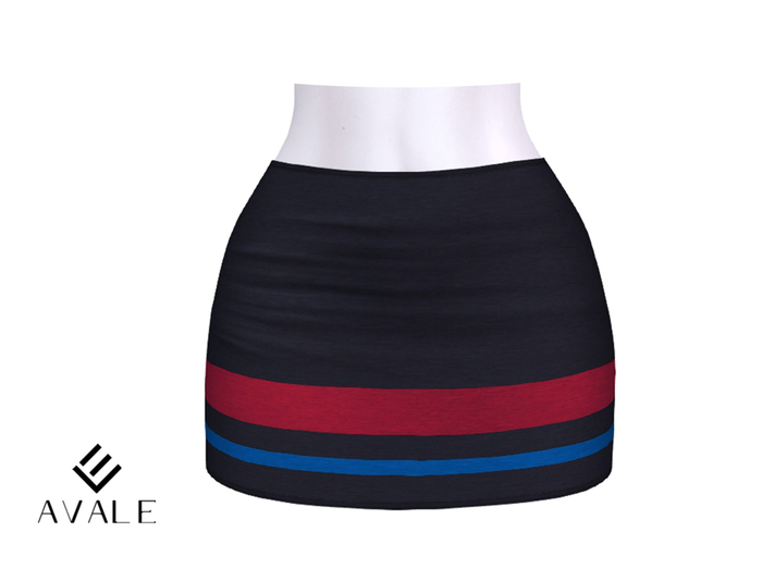 Second Life Marketplace - AVALE Aurelia Skirt - Black/Red