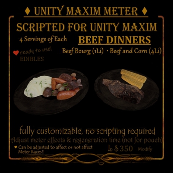 Second Life Marketplace - =ED= [UNITY MAXIM Edible] - BEEF DINNERS (4 of 2)