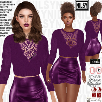 Second Life Marketplace - TRANSPARENT FRONT JUMPER AND LEATHER SKIRT ...