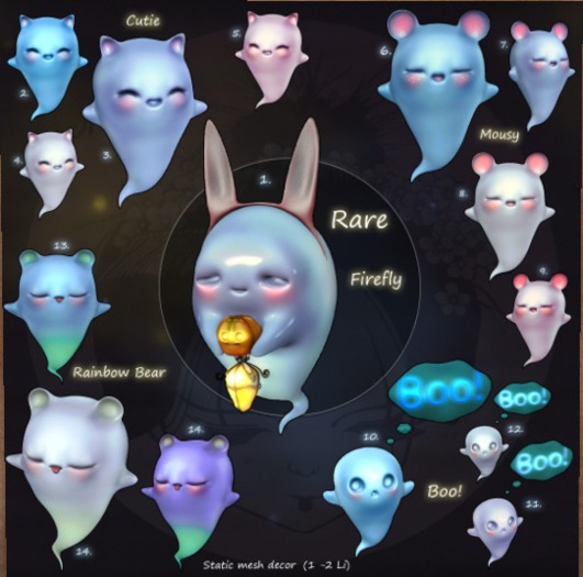 Second Life Marketplace - 7.Yokai - Cute Ghosts - Mousy (lilac)