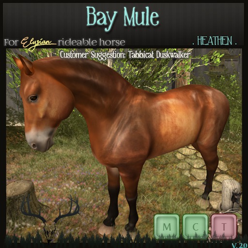 Second Life Marketplace - [. HEATHEN .] Elysian Rideable Skin -Bay Mule ...