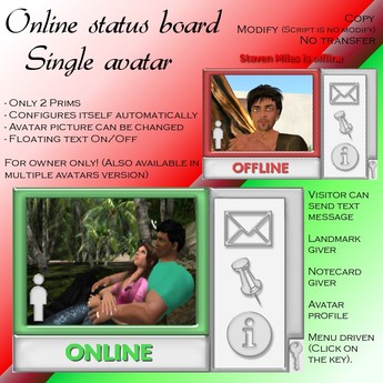 Second Life Marketplace - Online status board - Single avatar