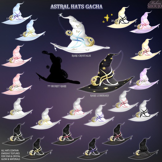 Second Life Marketplace - Witch hat #20- {MS} Astral Hats Gacha