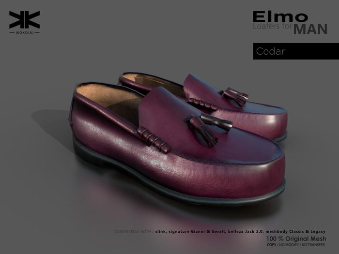 Second Life Marketplace Elmo Male Loafers Cedar Kokoia