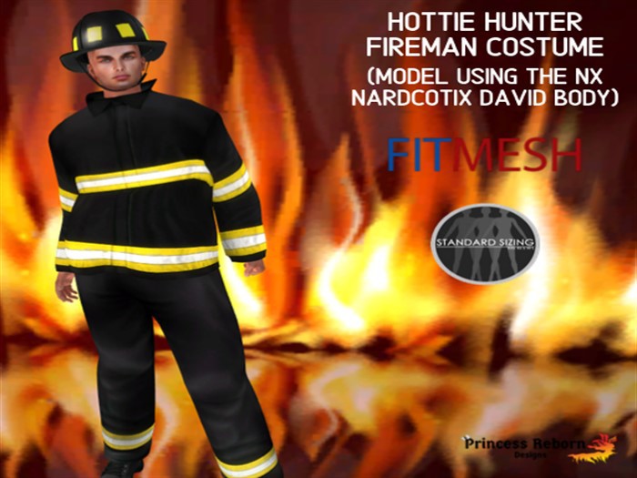 Second Life Marketplace - Hottie Hunter Fireman Costume "BOXED"