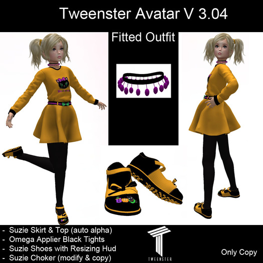 Second Life Marketplace - Tweenster Halloween Outfit Suzie