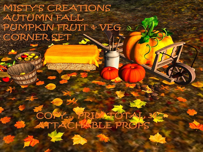 Second Life Marketplace - MISTY'S CREATIONS AUTUMN FALL PUMPKIN FRUIT ...