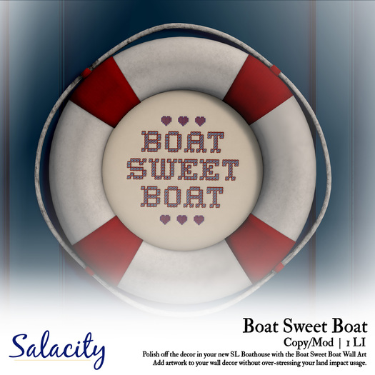 Second Life Marketplace - Salacity - Boat Sweet Boat DOLLARBIE