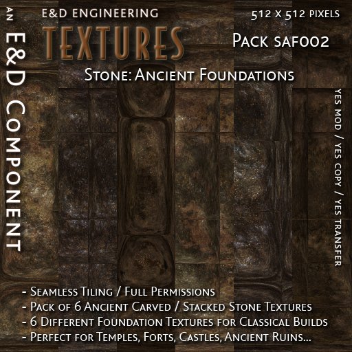 Second Life Marketplace - [SAF002] 6 Ancient Carved / Stacked Stone ...