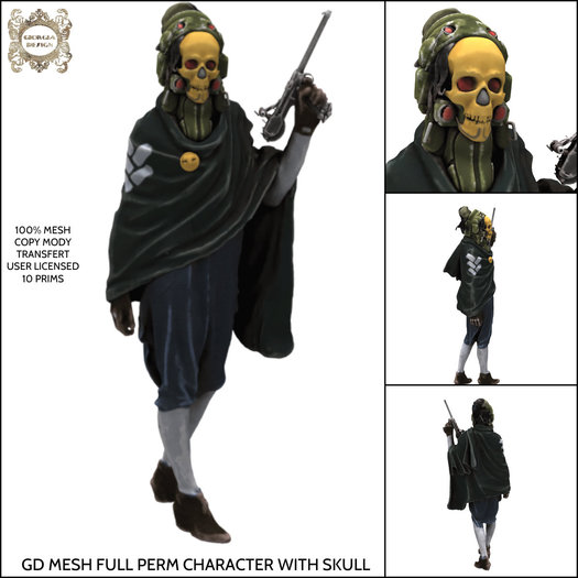 Second Life Marketplace - GD MESH FULL PERM CHARACTER WITH SKULL