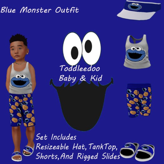 Second Life Marketplace - ^Lil Peepz^ Mesh Blue Monster Outfit For ...