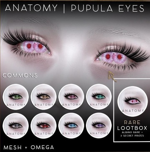Second Life Marketplace - ANATOMY - PUPULA EYES - PINK -COMMON