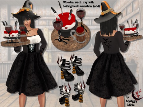 Second Life Marketplace - Undress me waitress witch O dress fitmesh ...