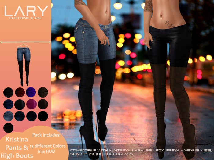Second Life Marketplace - LARY - Kristina Pants & High Boots with HUD