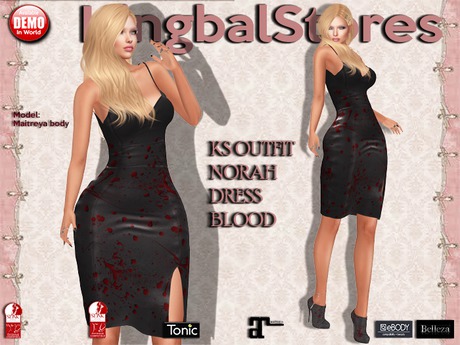 Second Life Marketplace - 150 KS OUTFIT NORAH DRESS HALLOWEEN (blood)