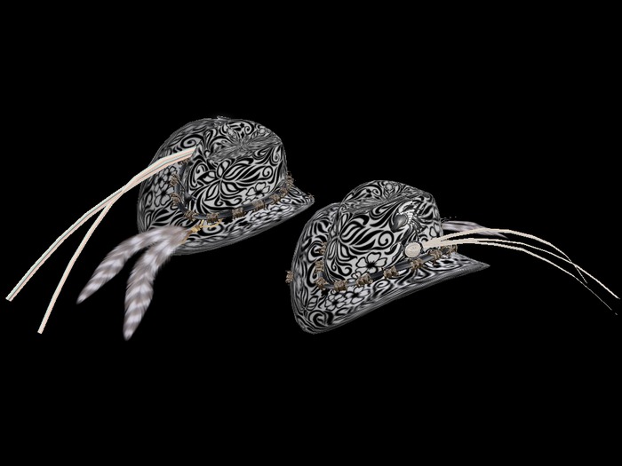 Second Life Marketplace - White Swirl Cowboy Hat w/resizer