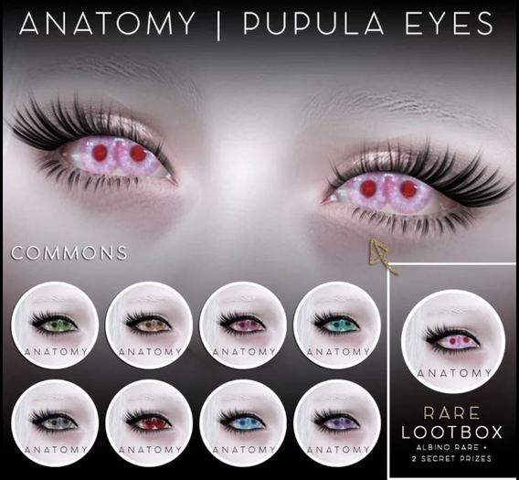 Second Life Marketplace - ANATOMY - PUPULA EYES - PINK -COMMON